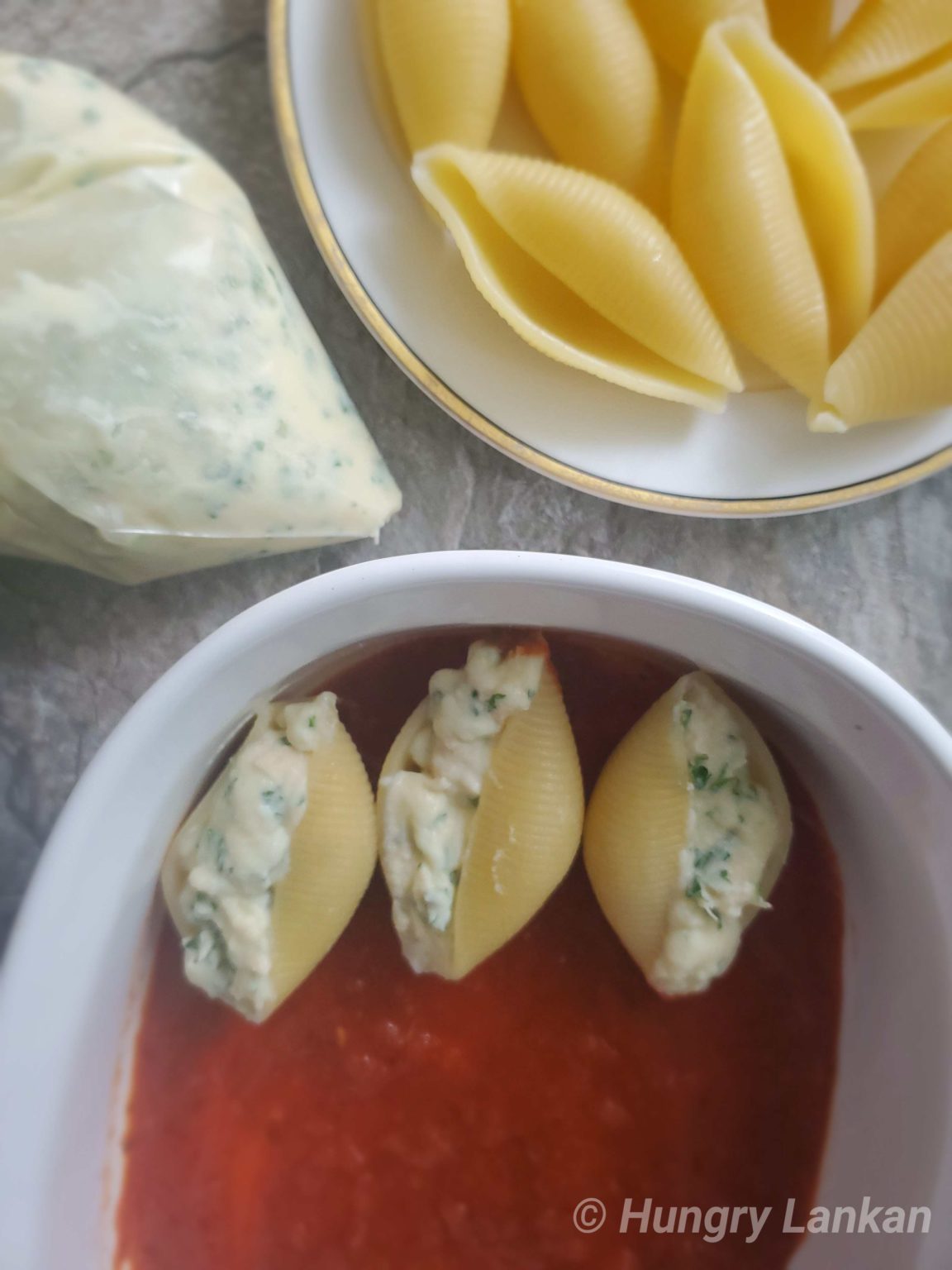 Baked Jumbo Pasta Shells - Hungry Lankan
