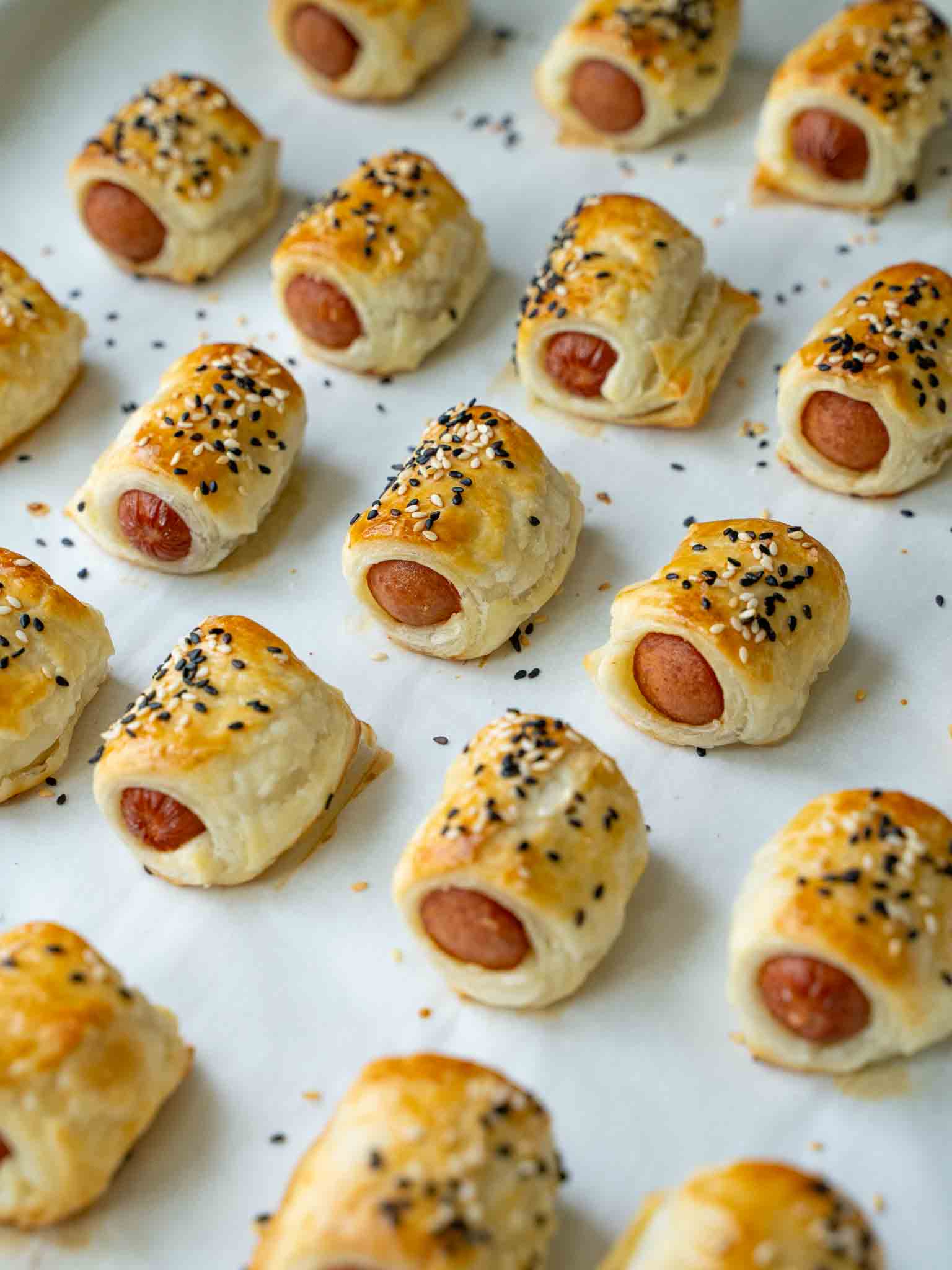 Pigs in a Blanket with Puff Pastry - Hungry Lankan